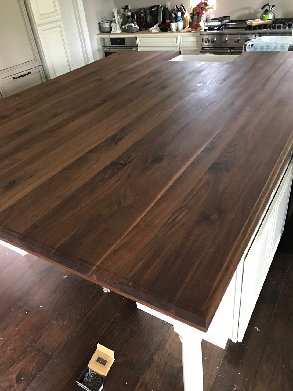 Giant Kitchen Island Made from Walnut Lumber | Salvaging and Reclaiming ...