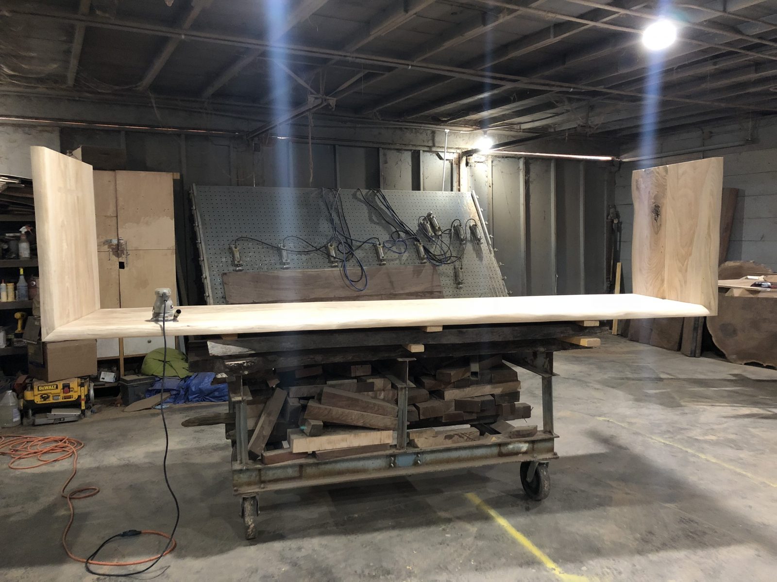 Double Waterfall Live Edge Elm Reception Desk