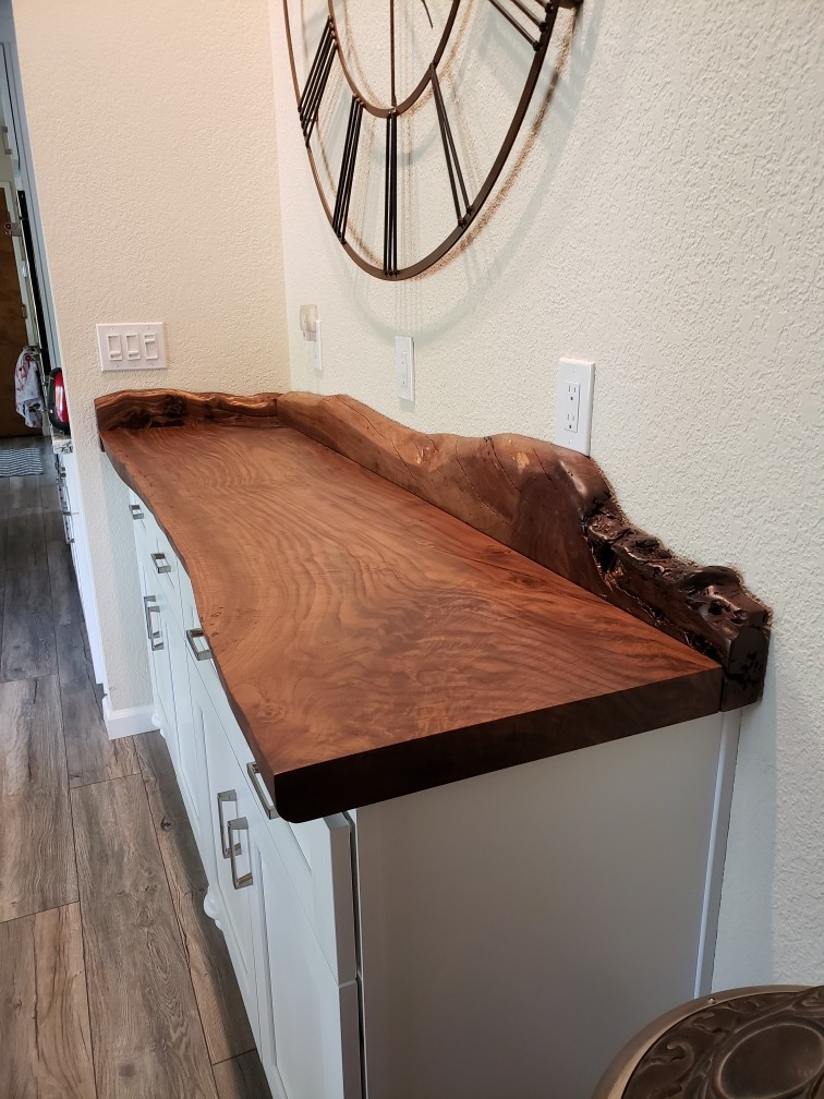 Custom Claro Walnut Countertop and Backsplash