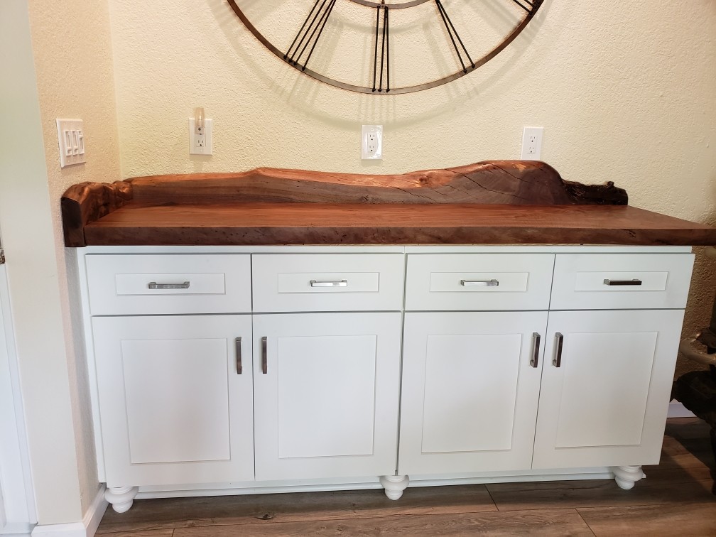 Custom Claro Walnut Countertop and Backsplash