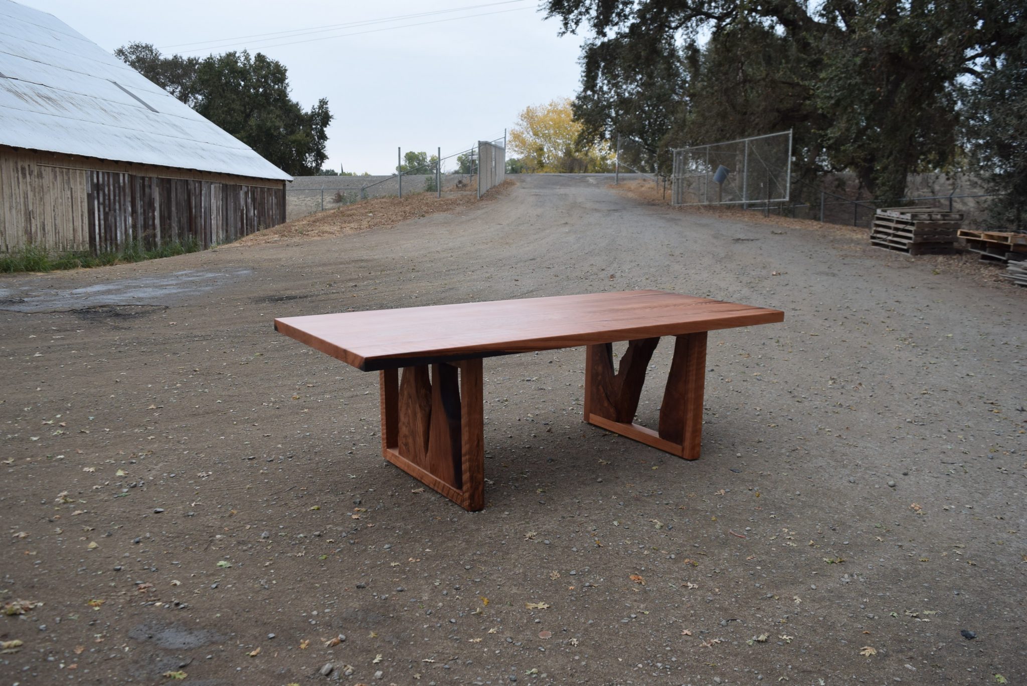 Custom One of a Kind Old Growth Redwood Table with an Amazing Base