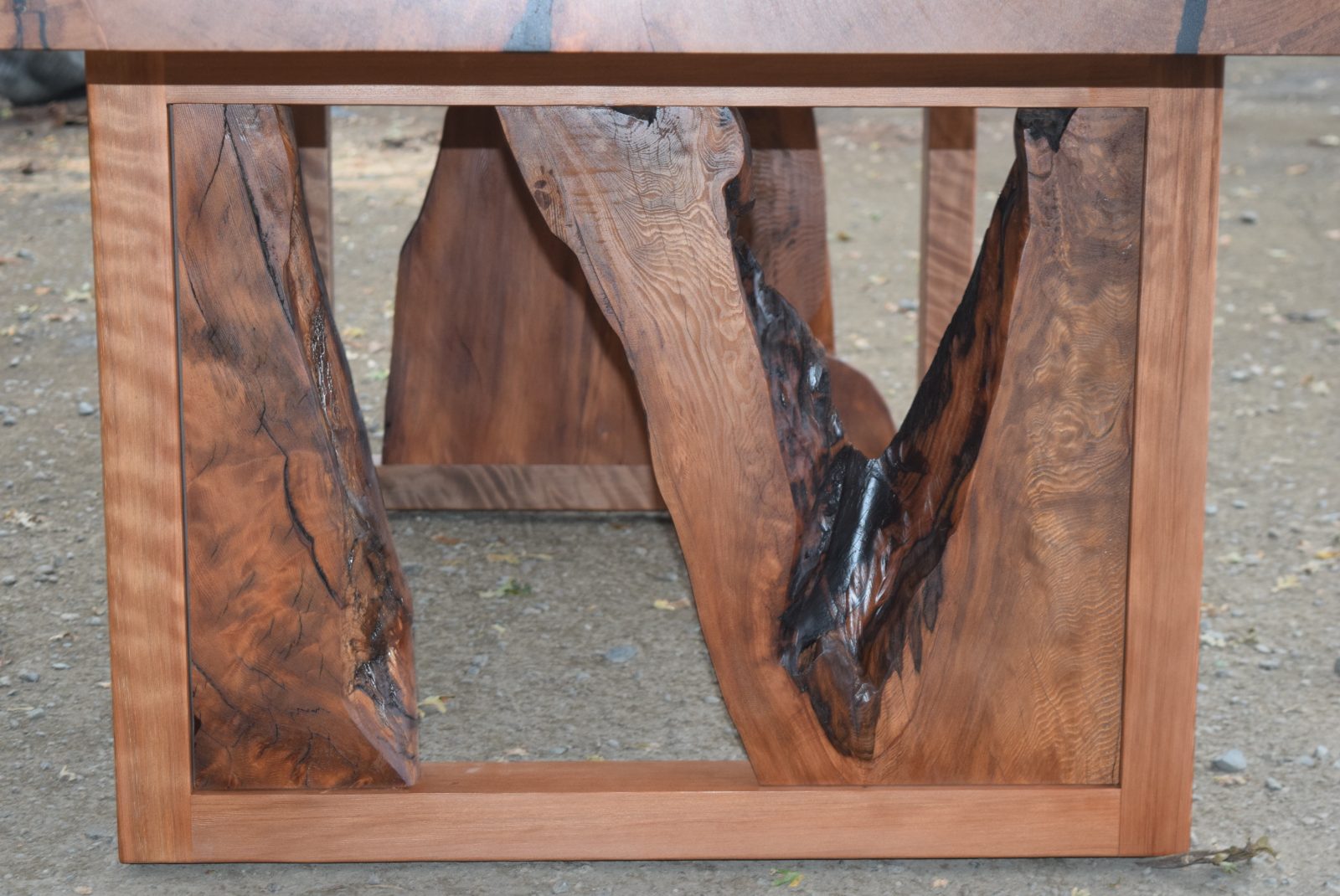 Custom One of a Kind Old Growth Redwood Table with an Amazing Base