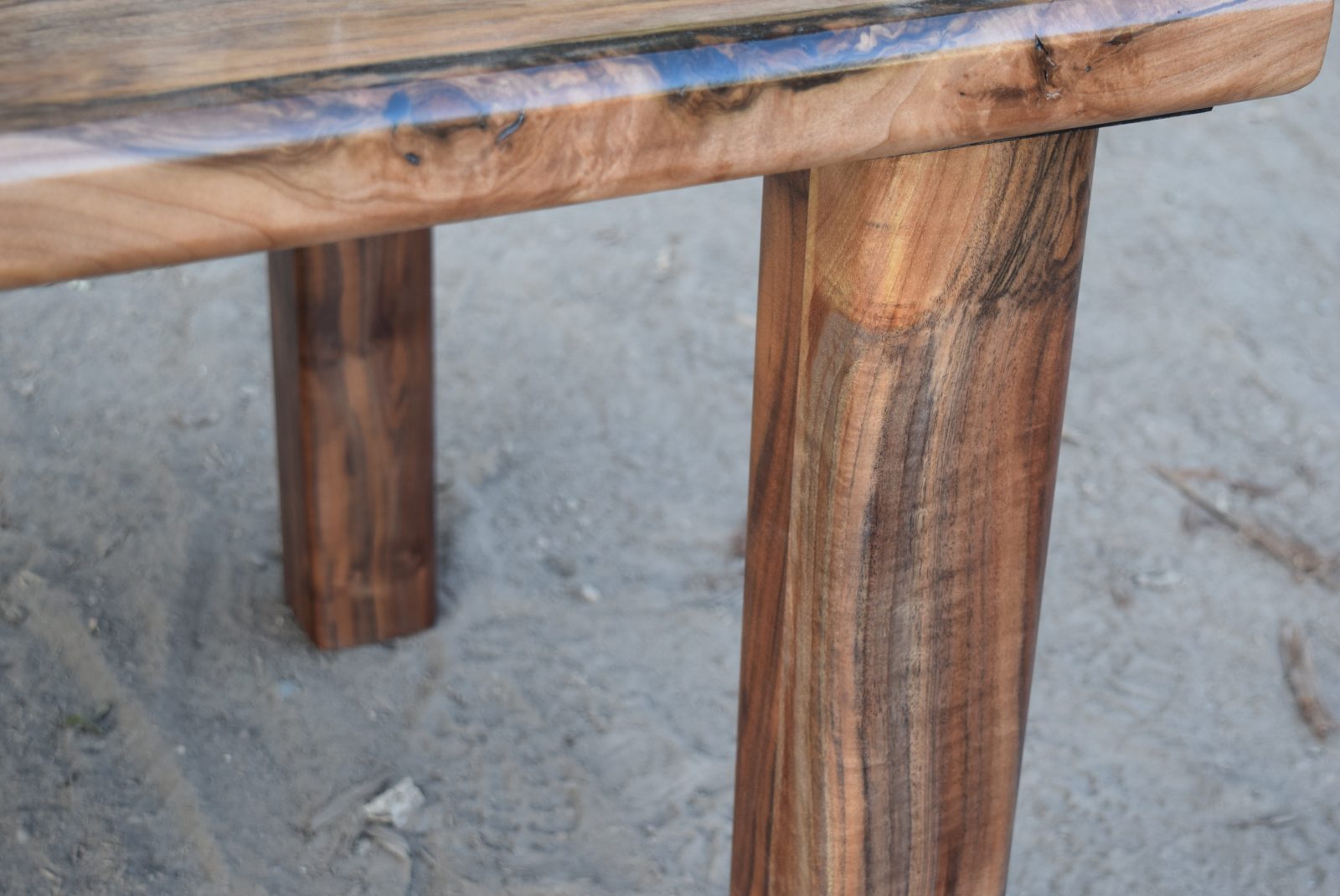 Custom English Walnut Dining Table with Custom Sculpted Walnut Legs