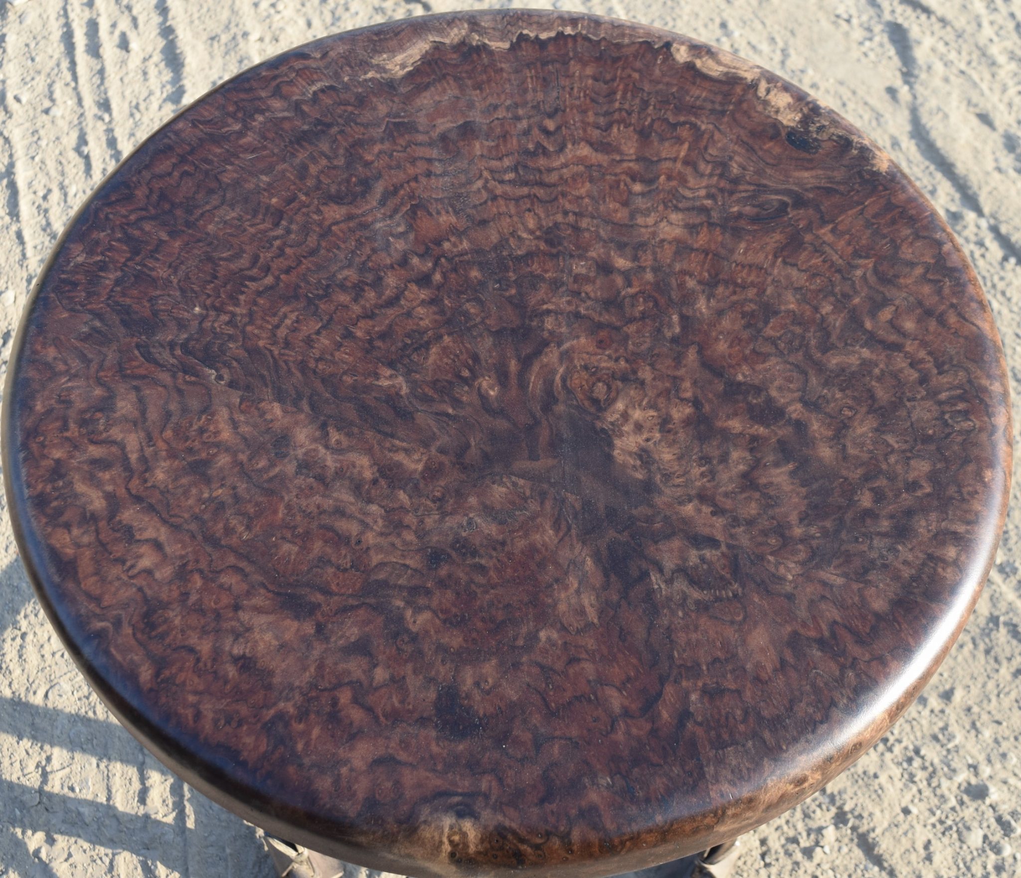 Custom Walnut Burl Round Table Top